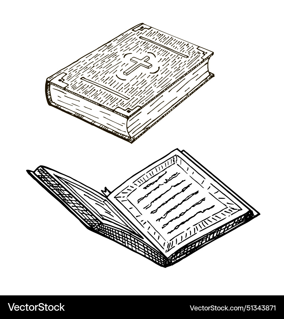 Bible hand drawn retro sketches Royalty Free Vector Image