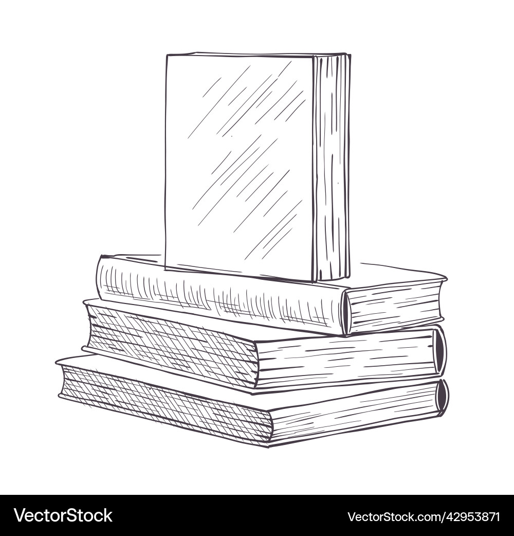 Books hand drawn sketch style Royalty Free Vector Image