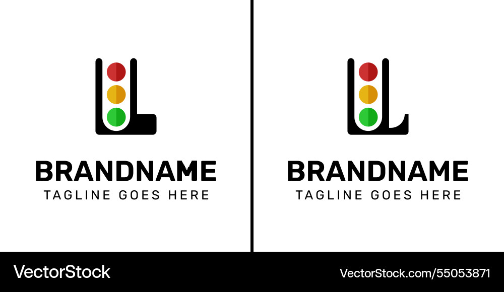 Buchstaben l Verkehr Licht Logo Set2 Lizenzfreier Vektor
