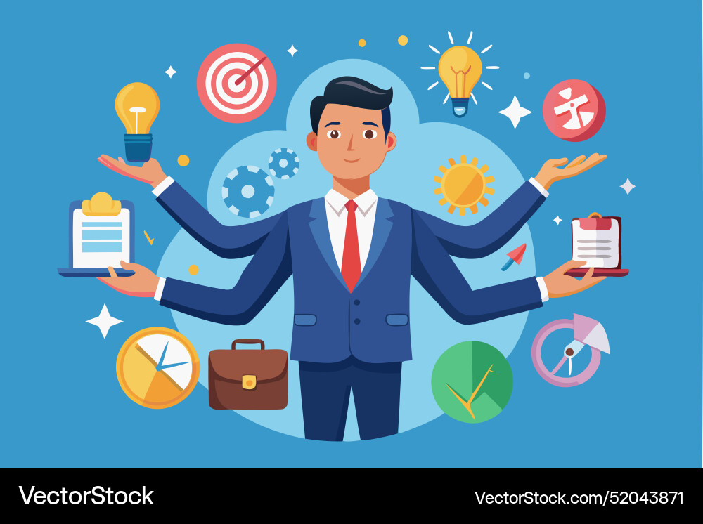 Business multitasking mastery Royalty Free Vector Image