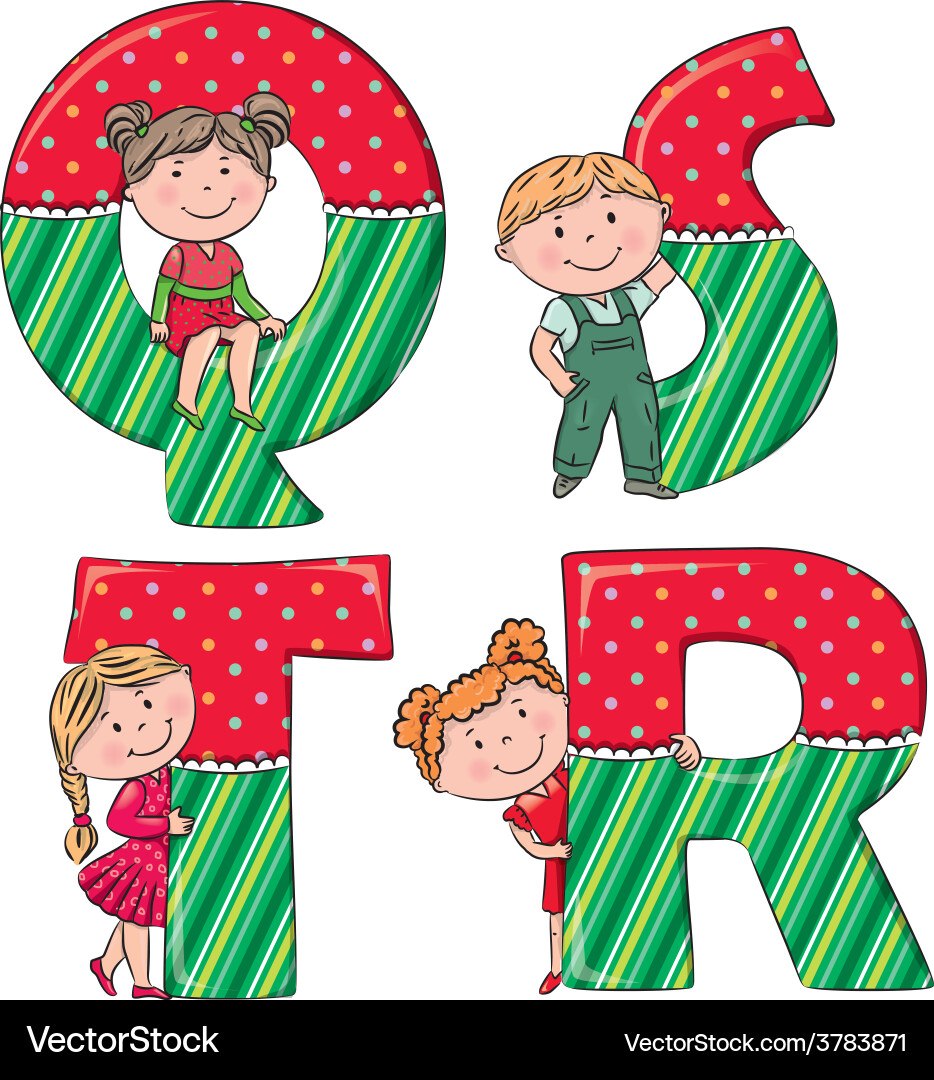 Colorful Alphabet Kids Royalty Free Vector Image