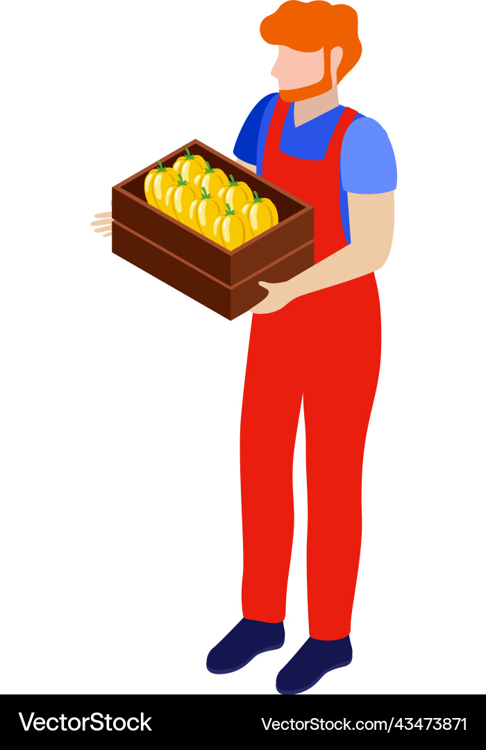 Farmer with vegetables composition Royalty Free Vector Image