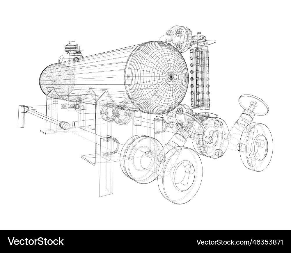 Industrial tank with valves Royalty Free Vector Image