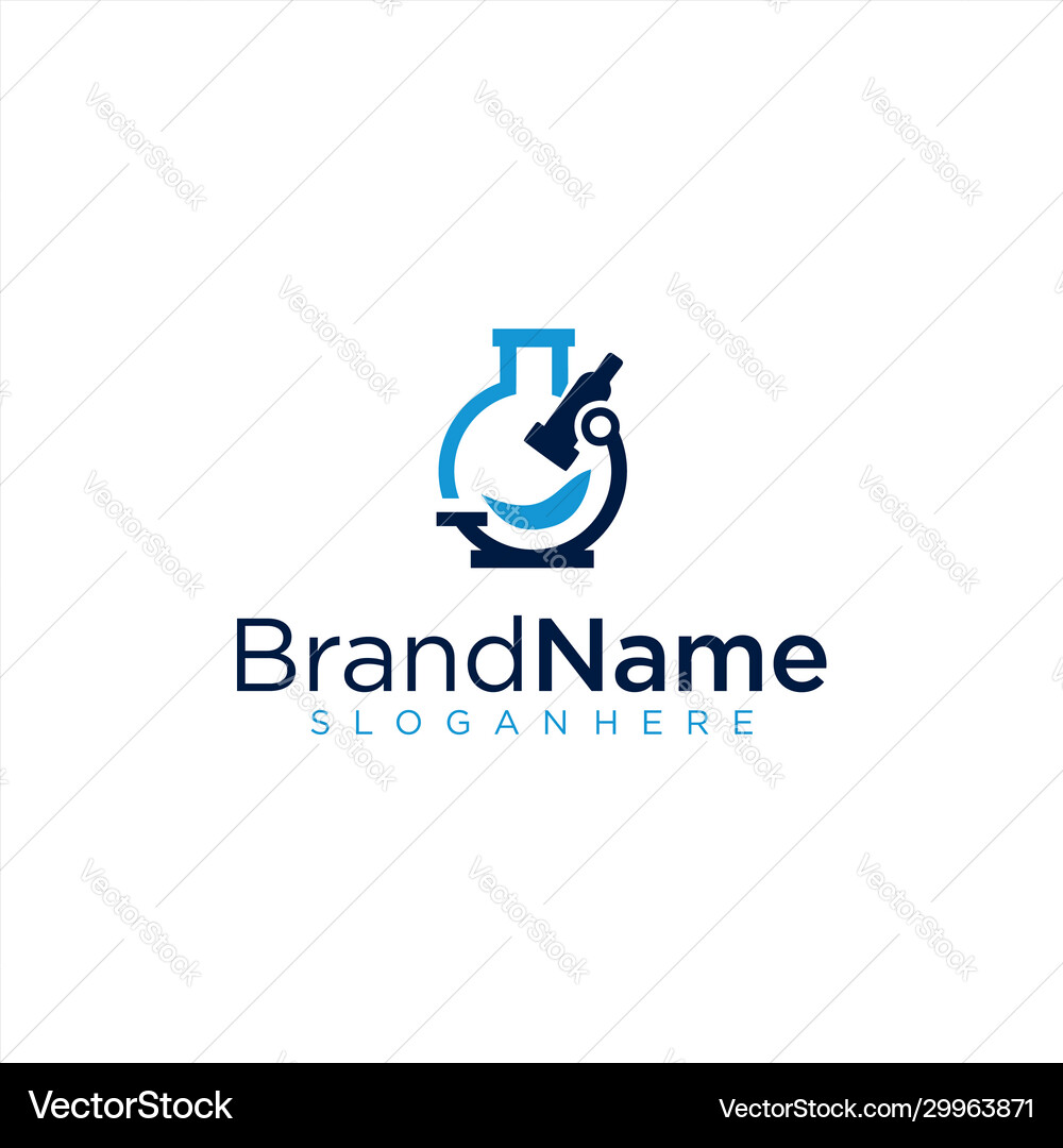 Microscope medical lab logo science Royalty Free Vector
