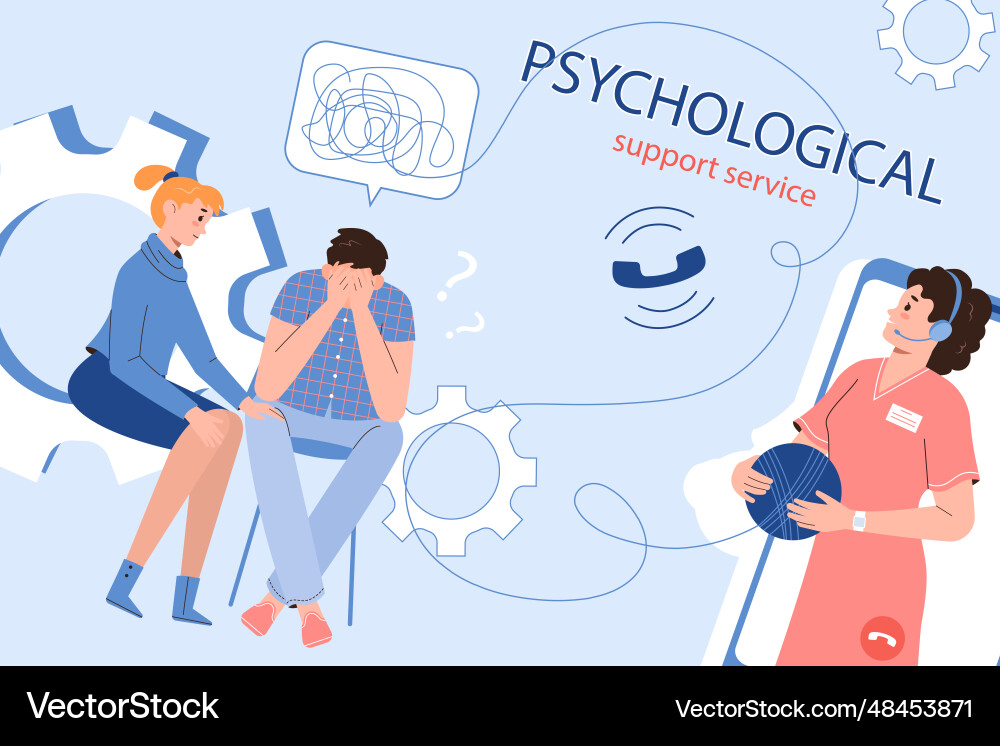 Psychological Support & Therapy Royalty Free Vector