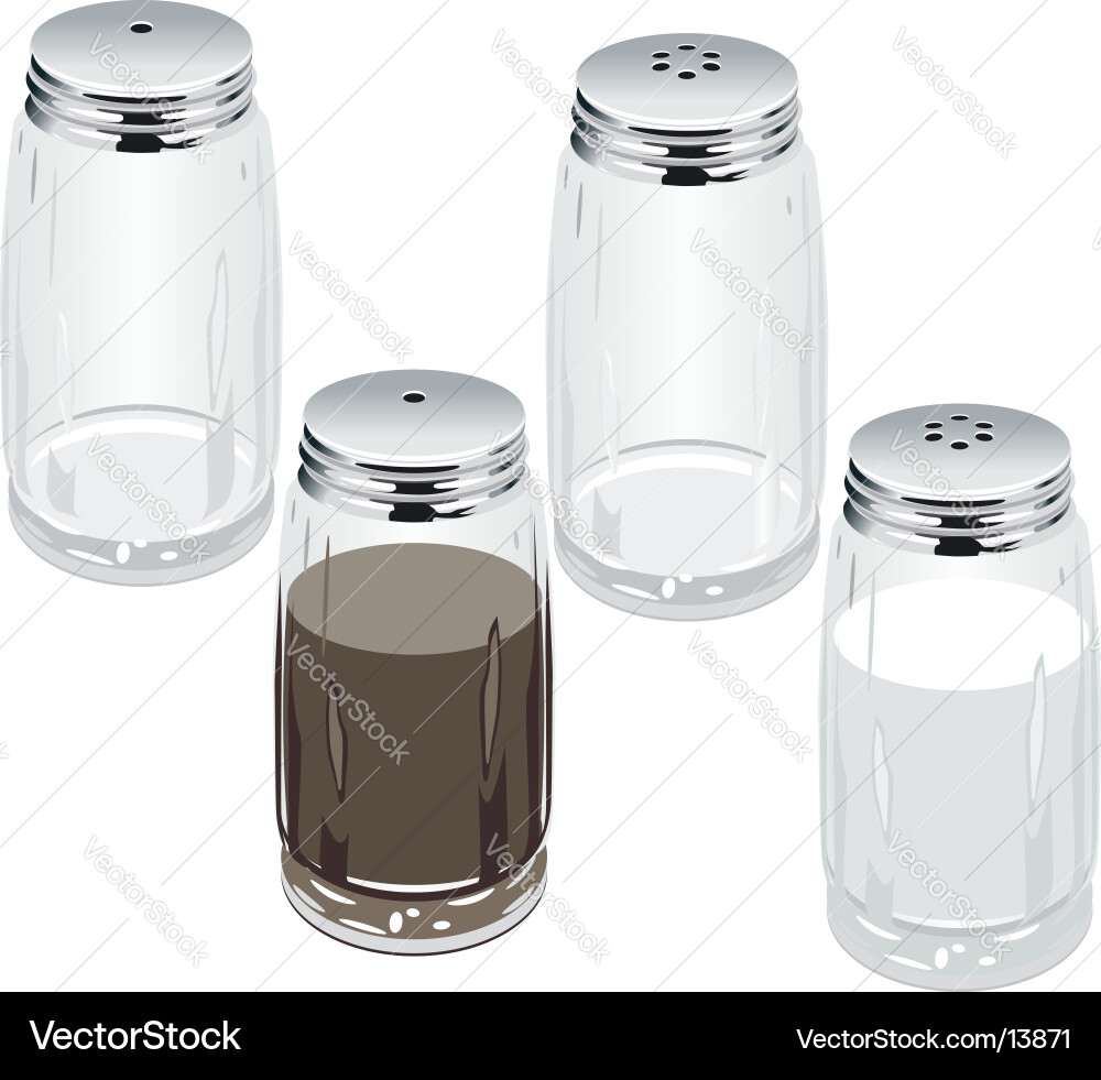 Salt pepper shakers Royalty Free Vector Image - VectorStock