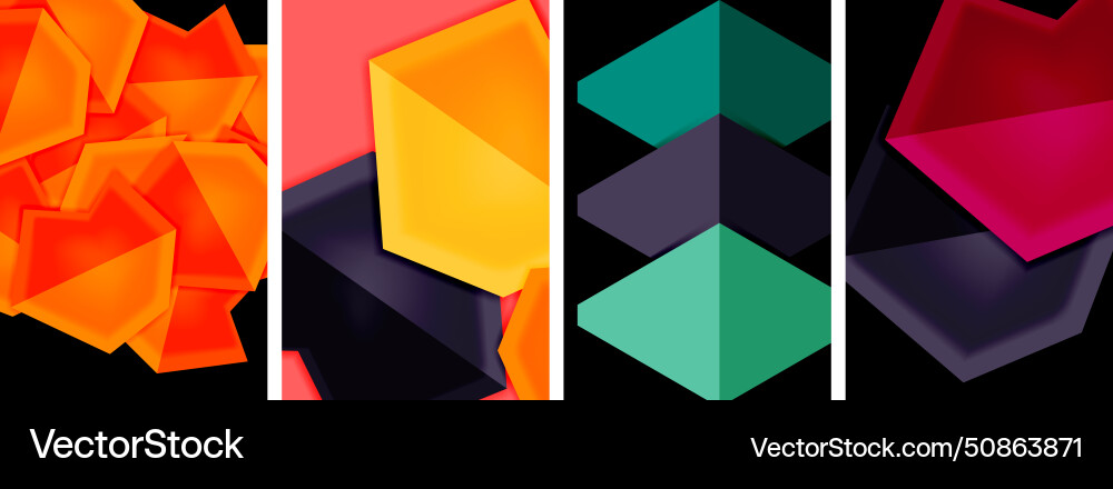 Set of geometric poster backgrounds Royalty Free Vector