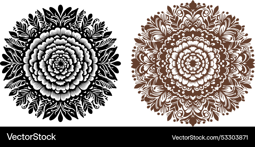 Simple mandala pattern coloring pages - mandala Vector Image
