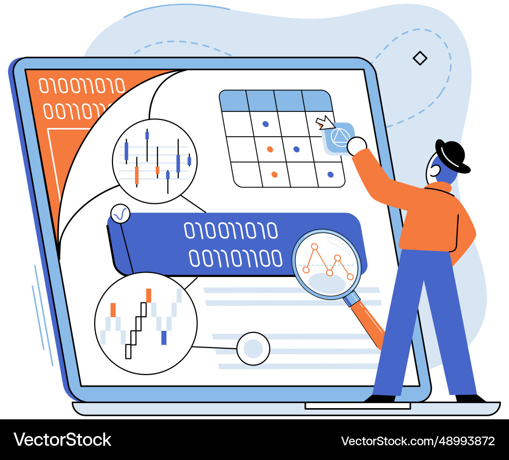 Application testing metaphor app test Royalty Free Vector