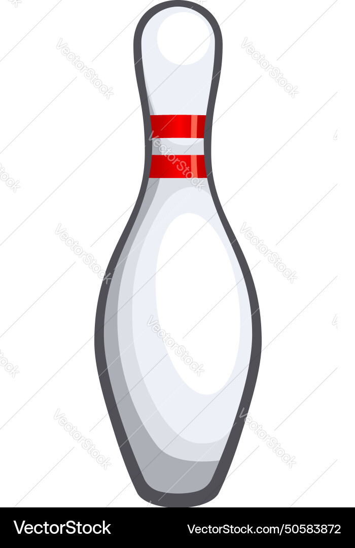 Classic simple cartoon ten pin bowling Royalty Free Vector