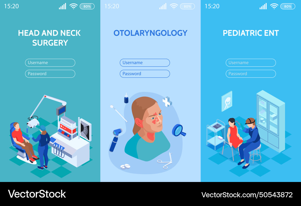 Doctor ent vertical banners Royalty Free Vector Image