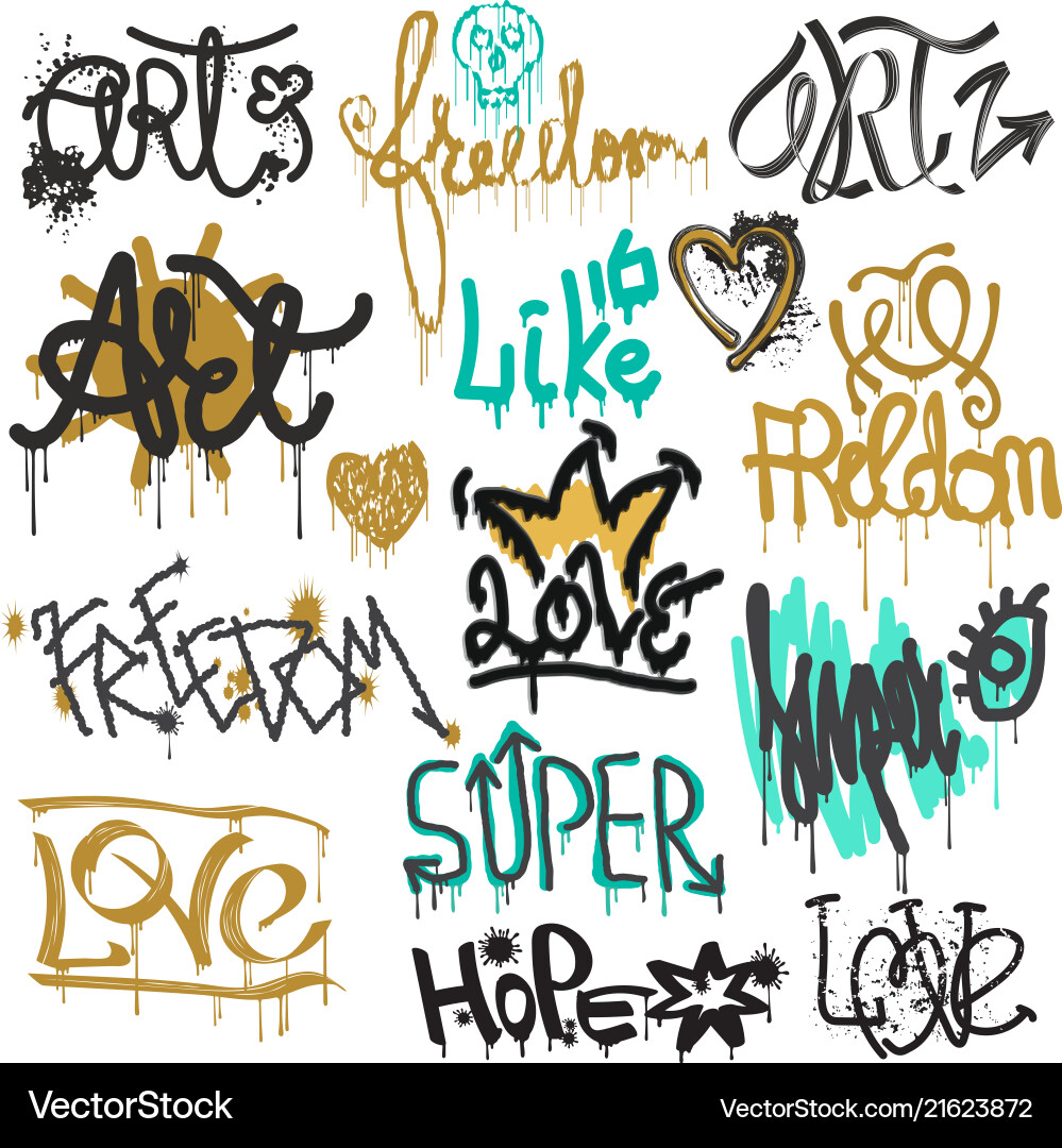 Graffiti street art graffity grunge font Vector Image