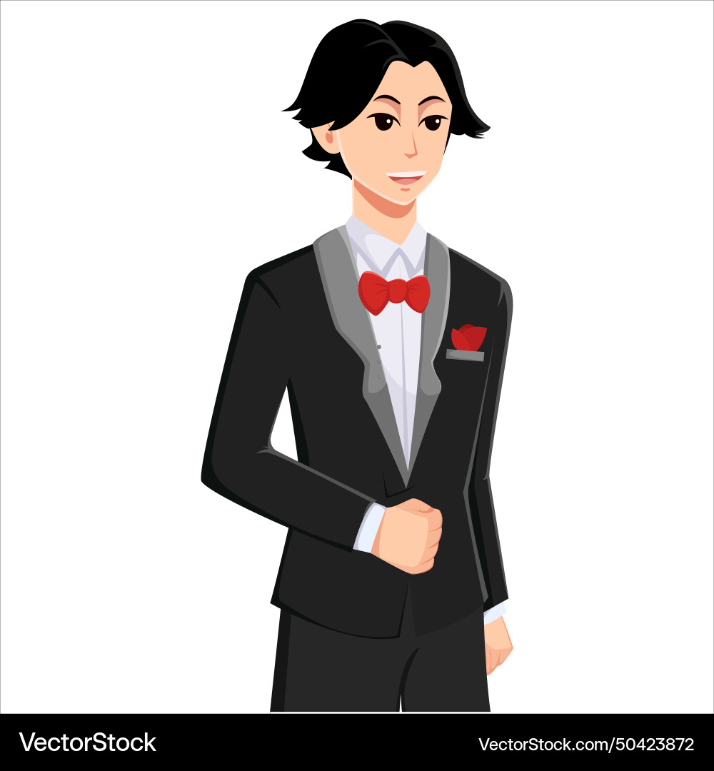Groom wedding character design Royalty Free Vector Image