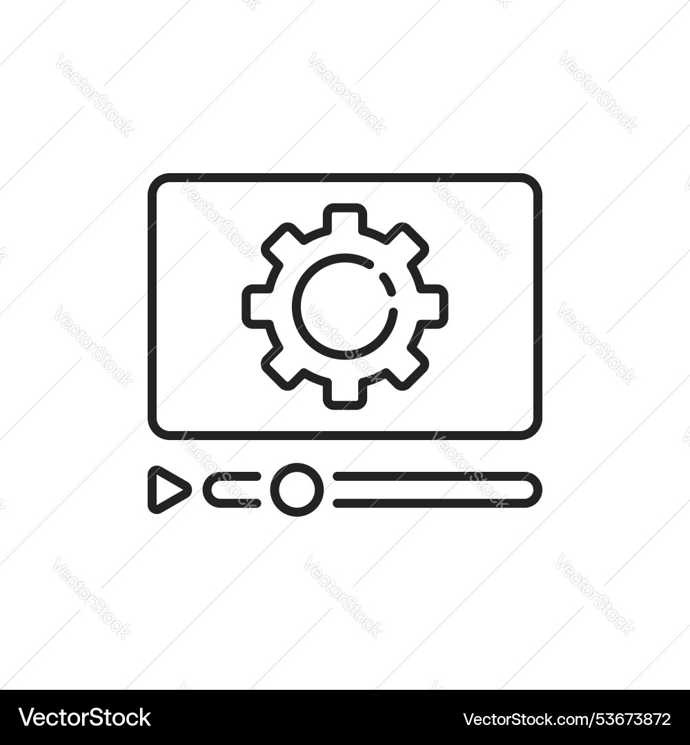 Player with gear and video streaming icon Vector Image