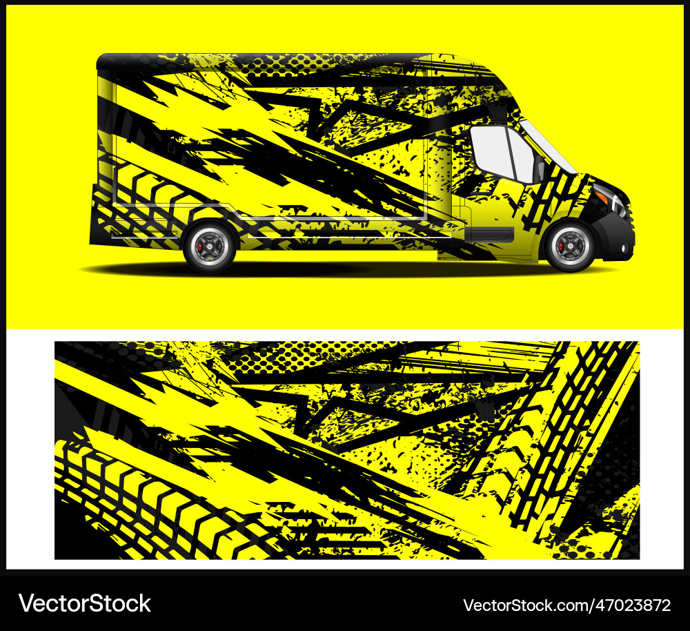 Sports car wrap design Royalty Free Vector Image