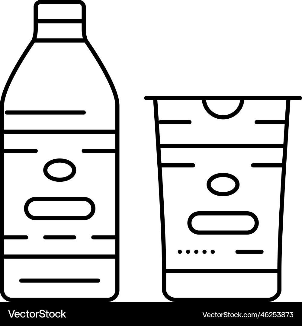 Ayran milk product dairy line icon Royalty Free Vector Image