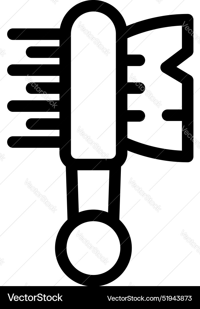 Dog brush icon with round handle for grooming Vector Image