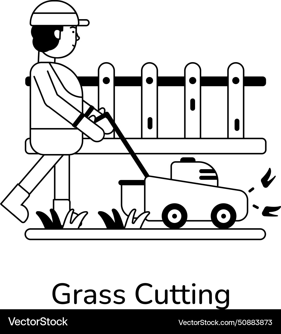 Grass cutting Royalty Free Vector Image - VectorStock