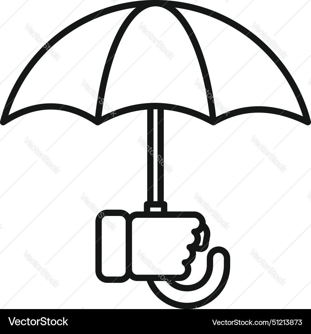 Hand give umbrella protection icon outline Vector Image