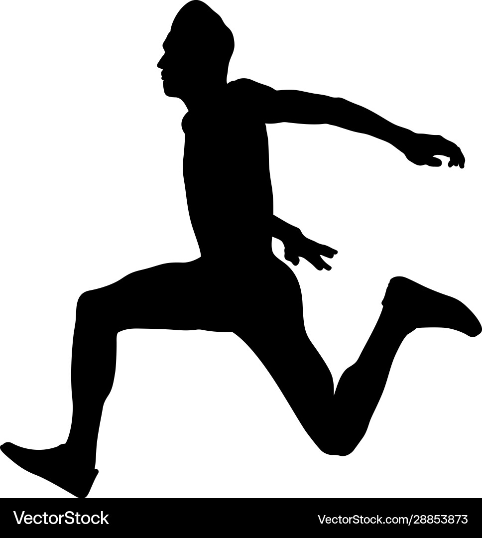 Male athlete in triple jump Royalty Free Vector Image