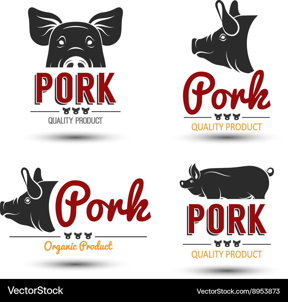 Pork label Royalty Free Vector Image - VectorStock