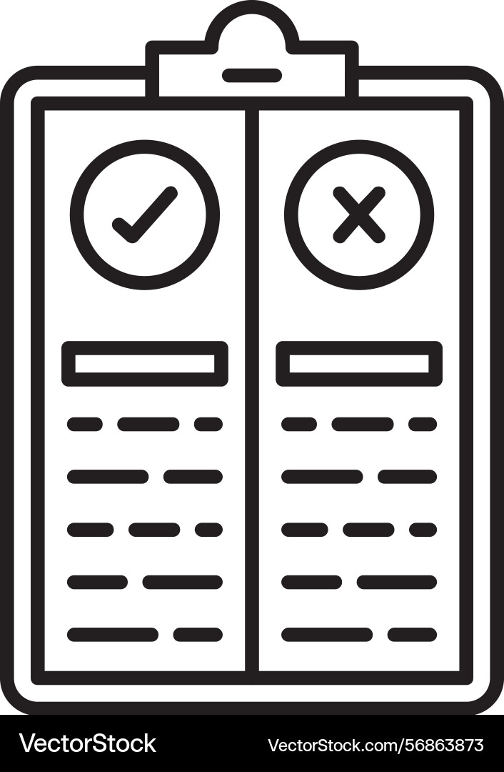 Pros und Konse Icon Lizenzfreies Vektorbild - VectorStock