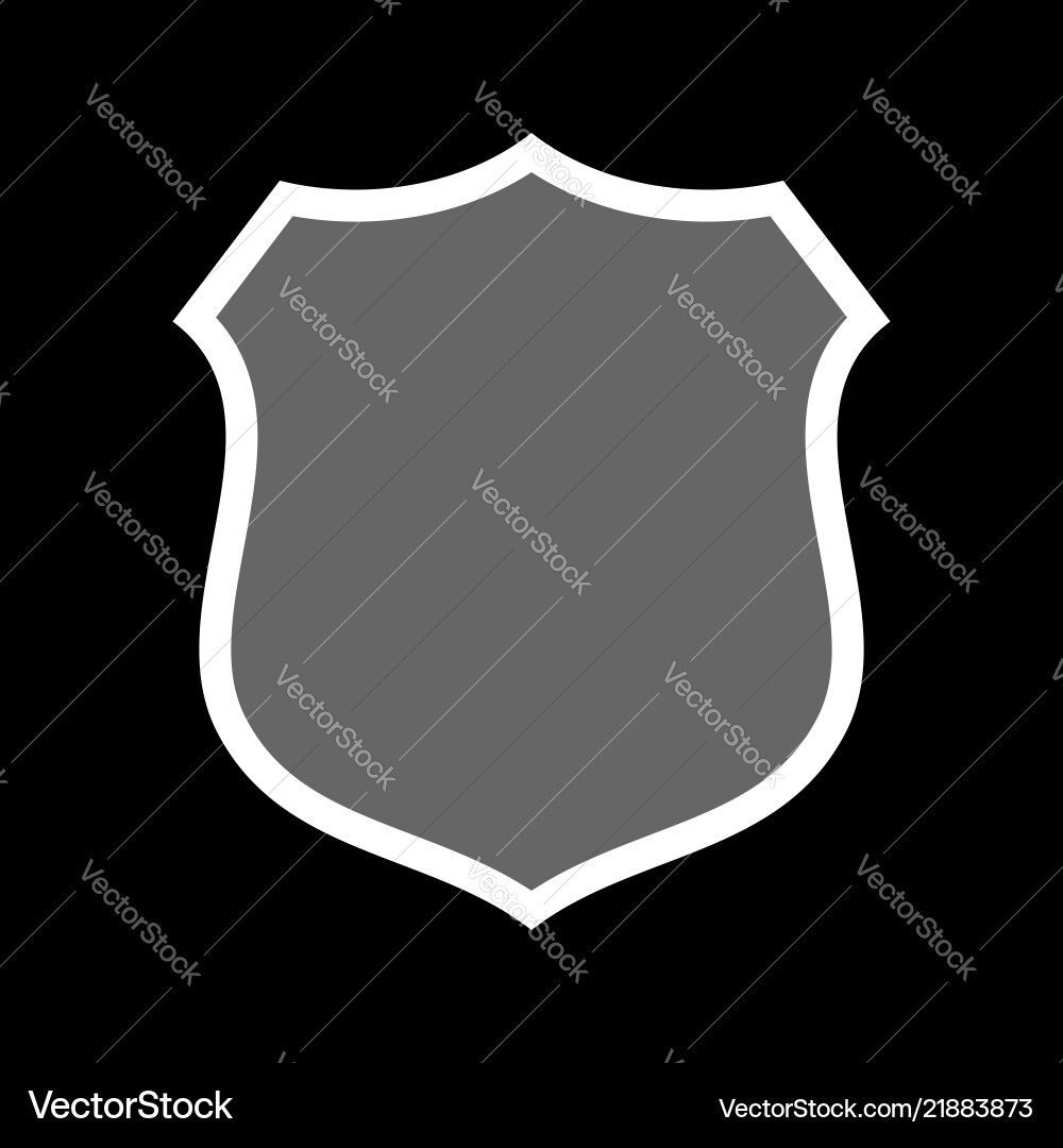 Shield shape icon gray label sign isolated Vector Image