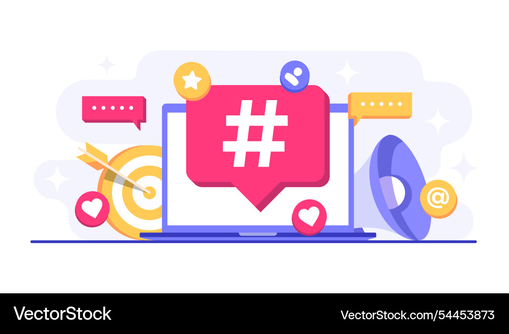 Social media marketing concept flat for web Vector Image