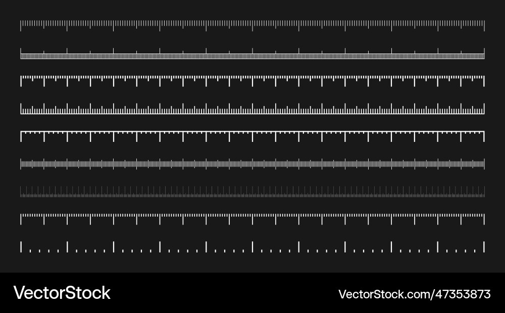 Various measurement scales with divisions Vector Image