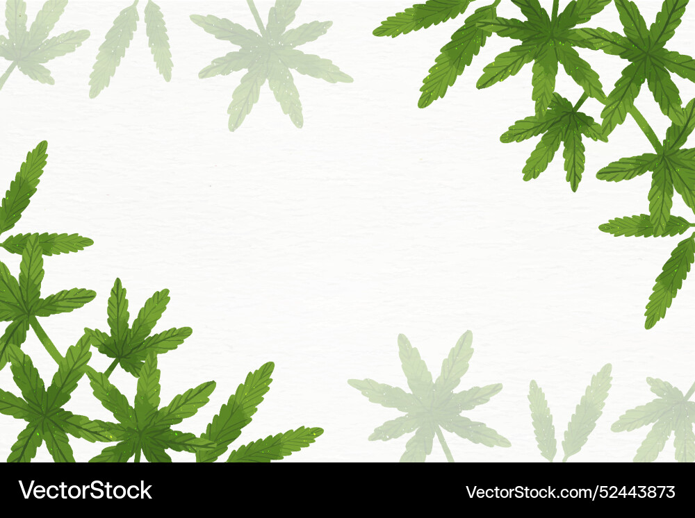 Watercolor cannabis leaf wallpaper Royalty Free Vector Image