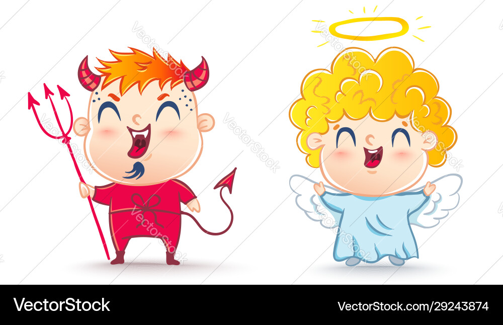 Angel and devil Royalty Free Vector Image - VectorStock