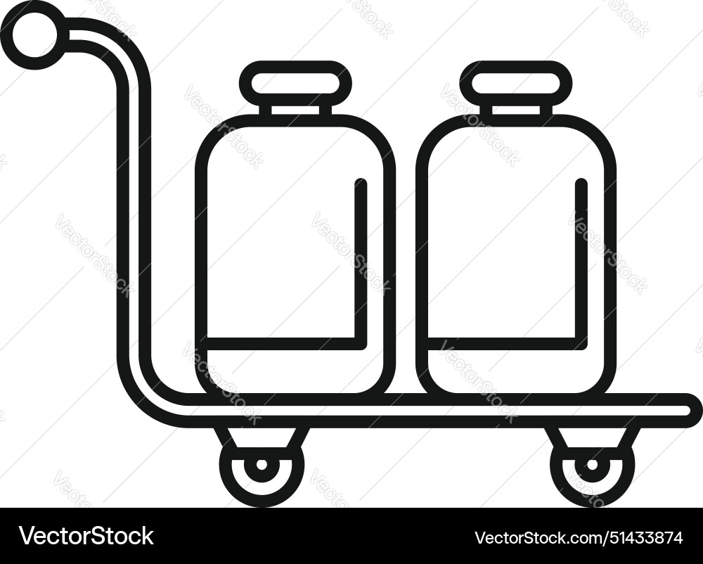 Flat design luggage trolley icon Royalty Free Vector Image
