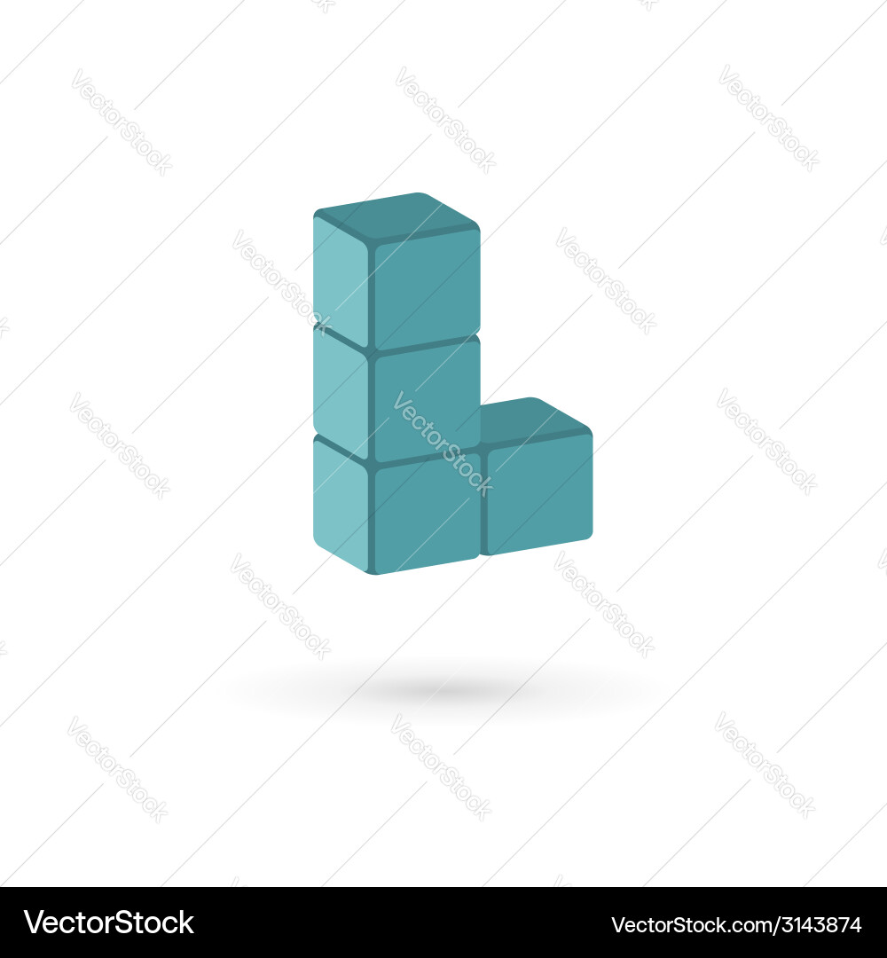 Letter l cube logo icon Royalty Free Vector Image