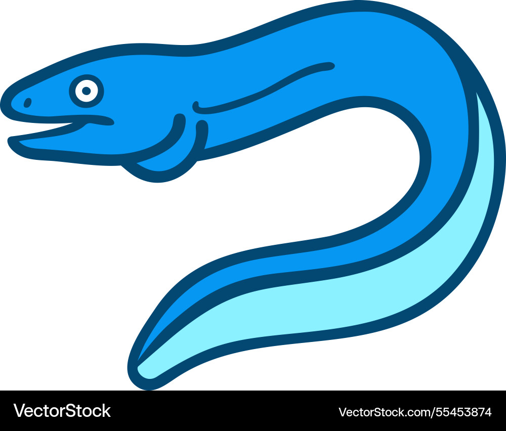 Ocean wildlife eel icon Royalty Free Vector Image