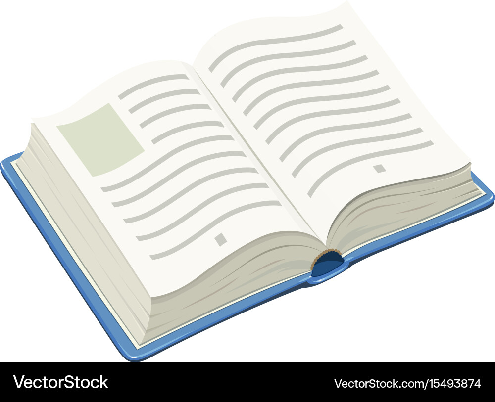 Open Blue Hardcover Book Royalty Free Vector Image