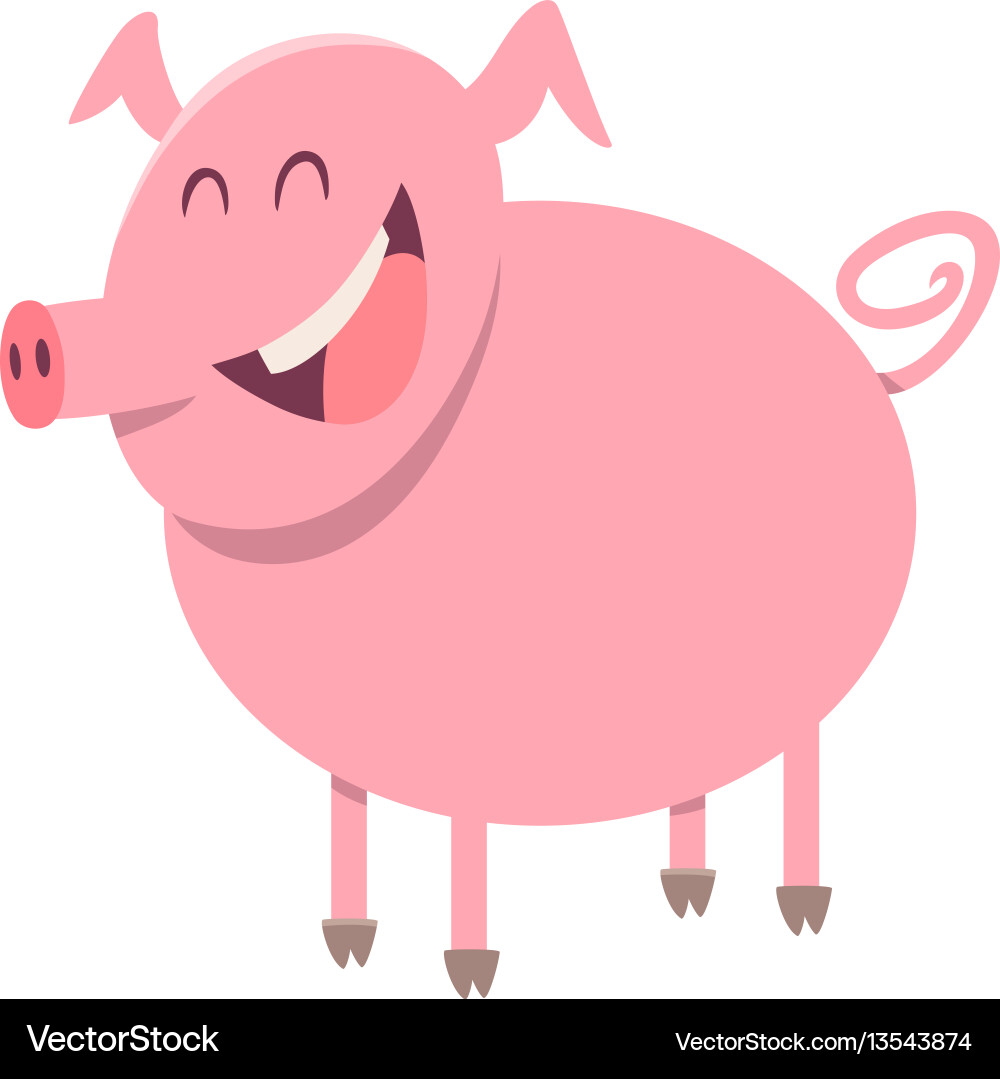 Pig farm animal character Royalty Free Vector Image