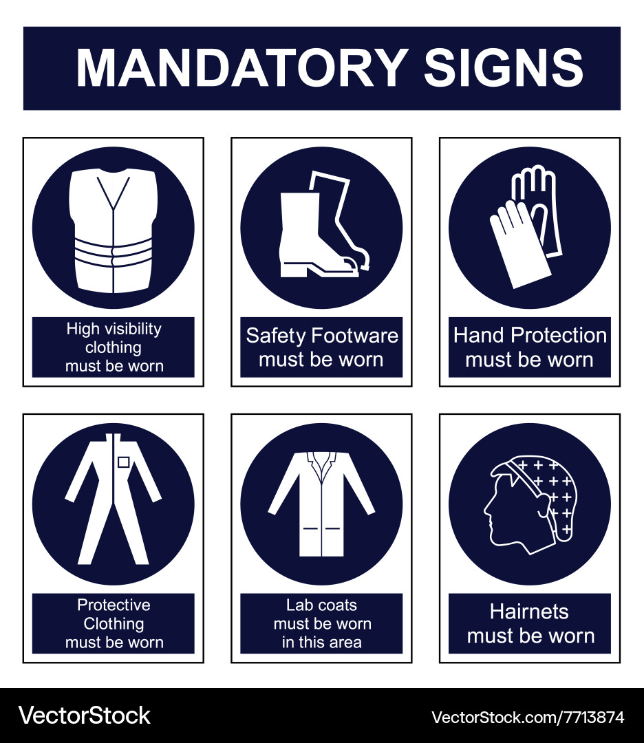 Safety Sign Set - Industrial Protection Royalty Free Vector