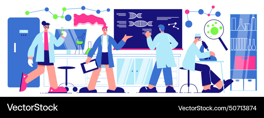 Science laboratory horizontal Royalty Free Vector Image