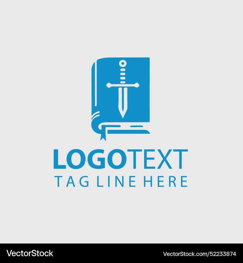 Sword book logo Royalty Free Vector Image - VectorStock