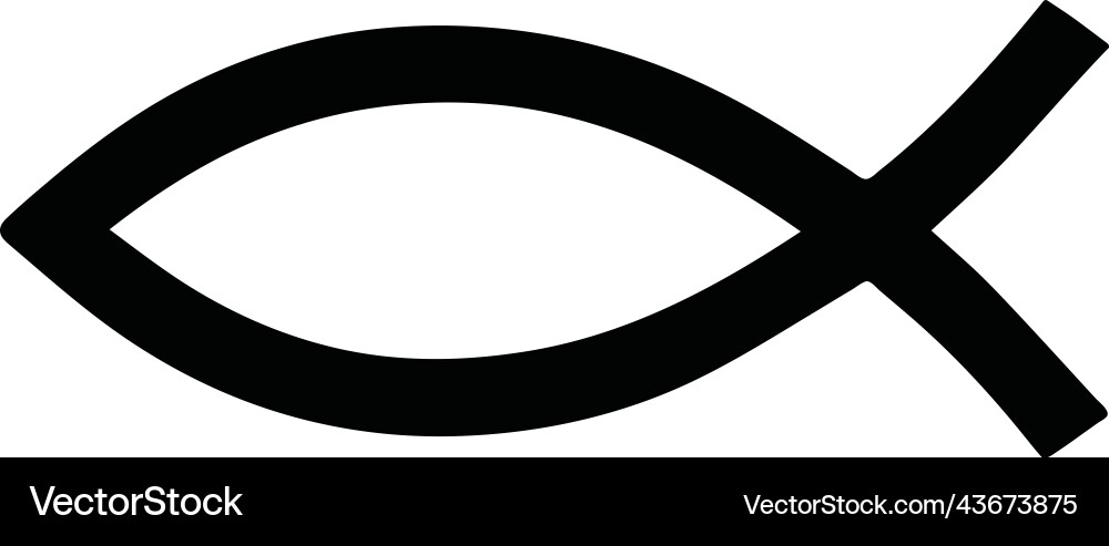 Catholic Fish Symbol (Ichthys) Royalty Free Vector Image