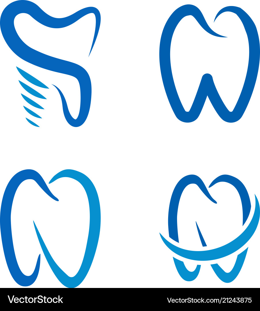 Collection of tooth logo icon template Royalty Free Vector