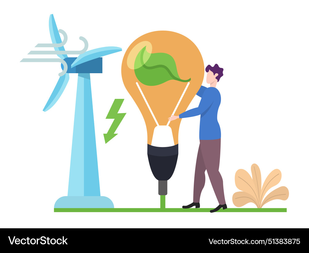 Concept of ecology problems and alternative Vector Image