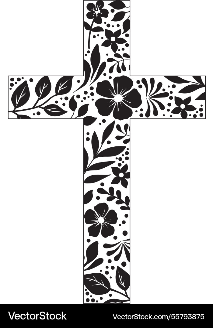 Floral cross Royalty Free Vector Image - VectorStock