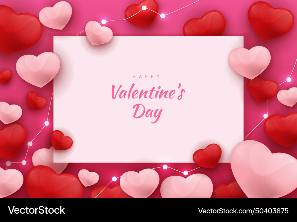 Happy valentines day background hearts Royalty Free Vector