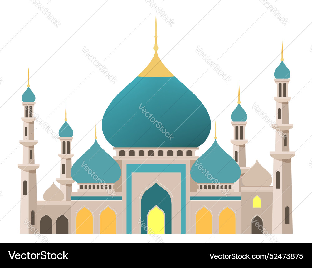 Islamic mosque muslims for prayers flat style Vector Image