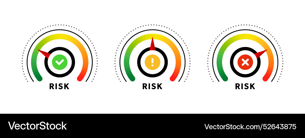 Risk levels navigating the landscape Royalty Free Vector