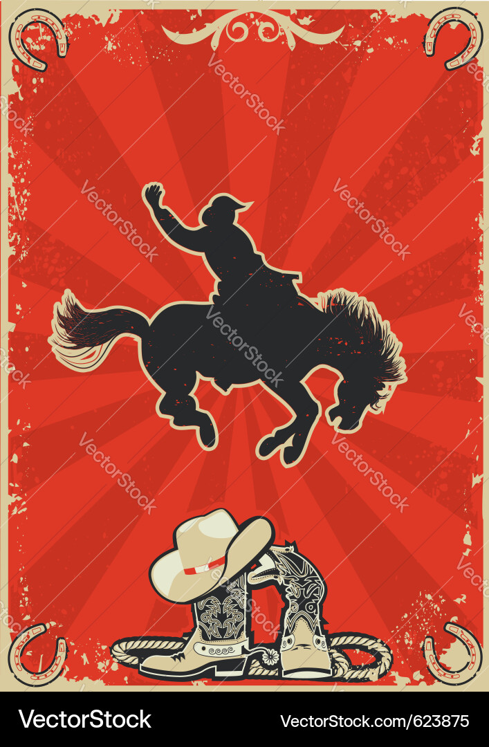 Rodeo cowboy Royalty Free Vector Image - VectorStock