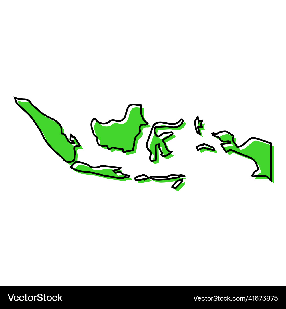 Simple outline map of indonesia stylized line Vector Image