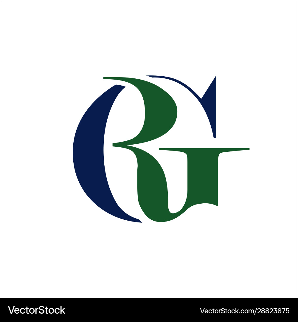 Stylish initial g r letter rg logo design Vector Image