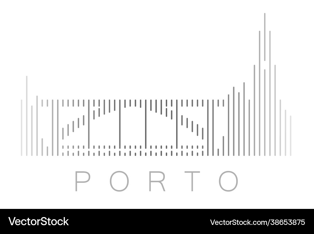 Vertical bars porto landmark skyline Royalty Free Vector